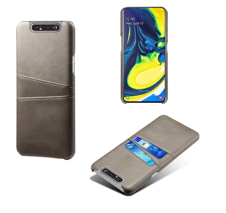 Чехол панель-накладка MyPads для OnePlus 7 из качественной импортной кожи с визитницей с отделением для банковских карт мужской женский серый
