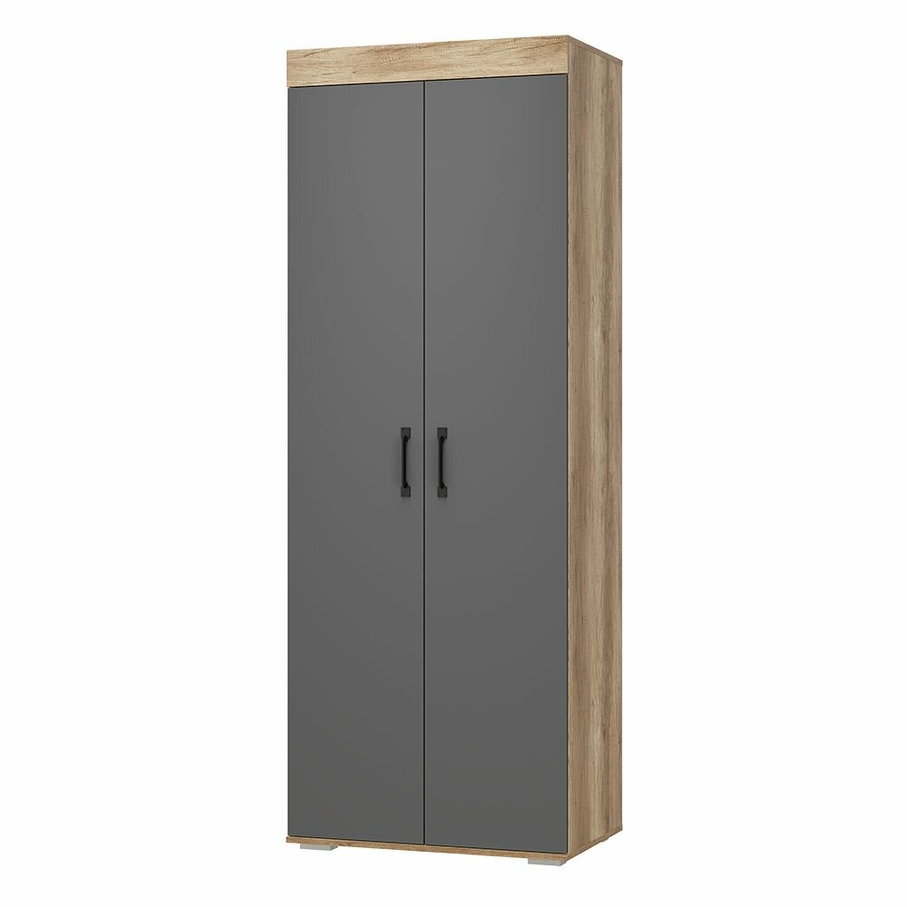 Шкаф для одежды Прима ШК-03, материал ЛДСП, цвет серый, 80x218x51 см.