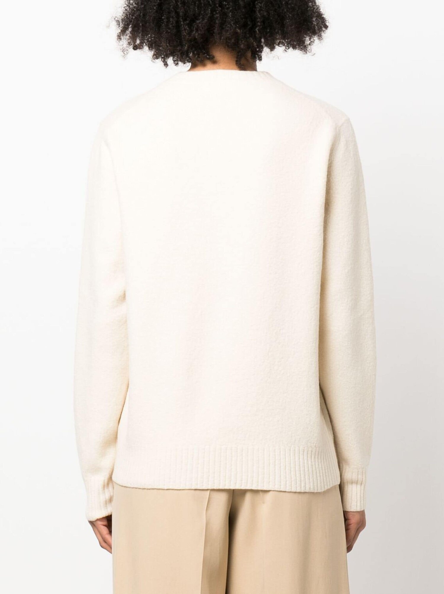 Джемпер Jil Sander Harmony, размер 36, бежевый/белый — фото 1