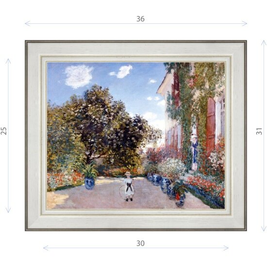 Картина Декор Депо Клода Моне Дом художника в Аржантее Матовая бумага в раме без стекла 31х36 см, DDK03203E20W30H25P24