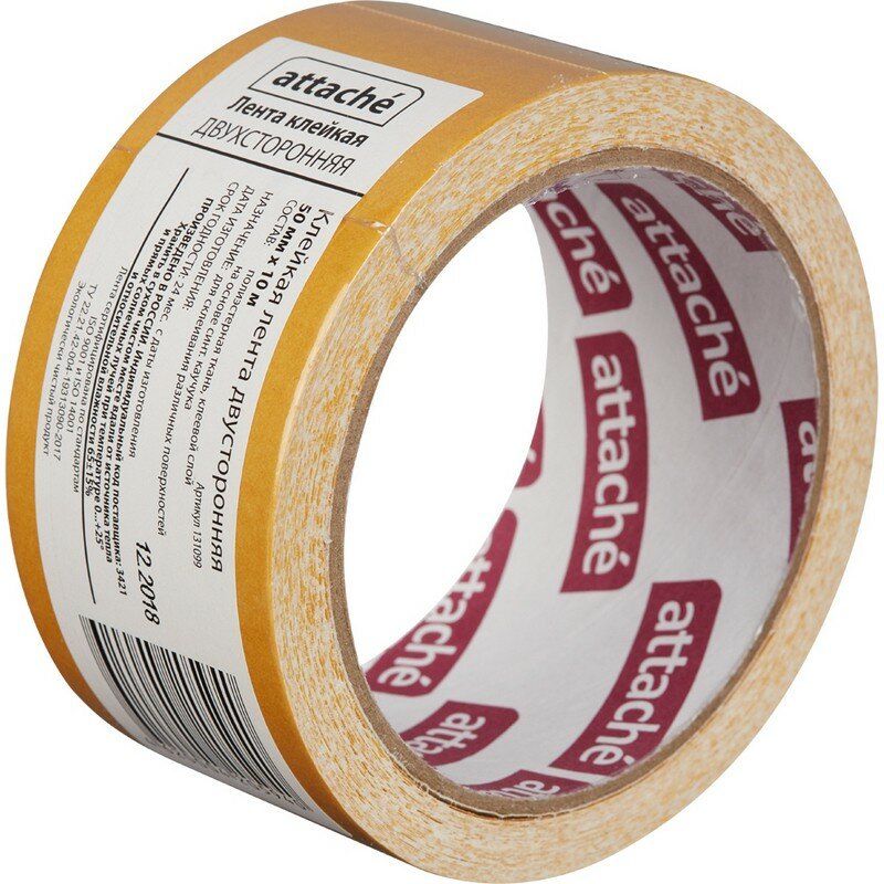 Attache Клейкая лента двусторонняя Attaсhe, 50ммх10м , на тканевой основе