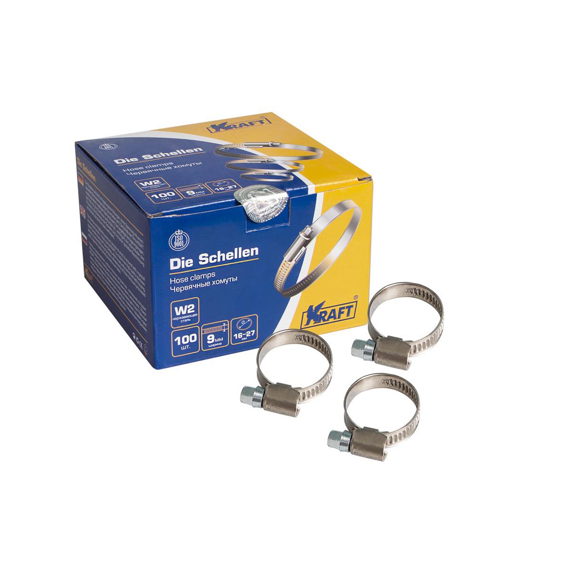 Хомут 16-27 мм (нержавеющая сталь) KRAFT