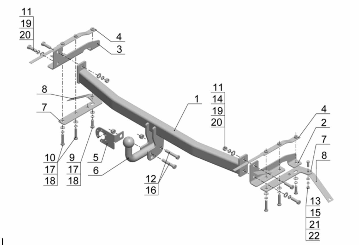 Фаркоп на TOYOTA COROLLA E12 (2002-2007) (без электрики, паспорт/сертификат в комплекте) Автос. TY 33