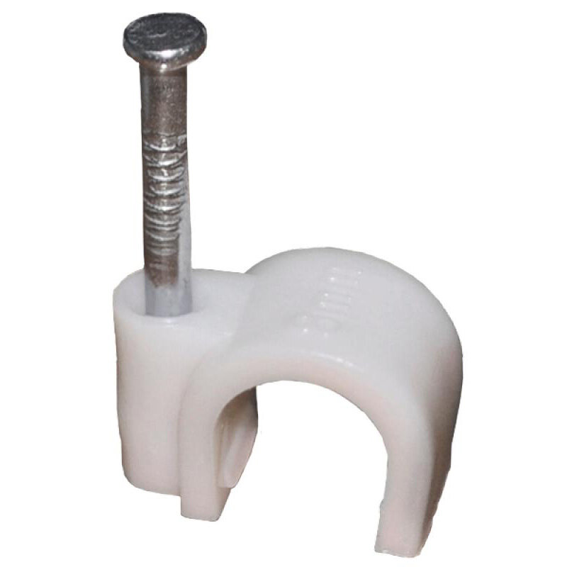 Скоба для электропроводки 10 мм прямоугольная с гвоздем, 30 шт - крепление для кабеля предназначена для совместного использования с круглым кабелем.