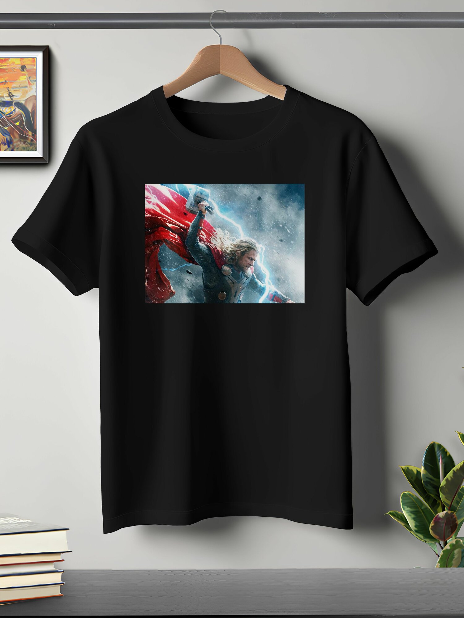 Футболка  Детская ONEQ 164 (14-15) размер с принтом Тор, черная