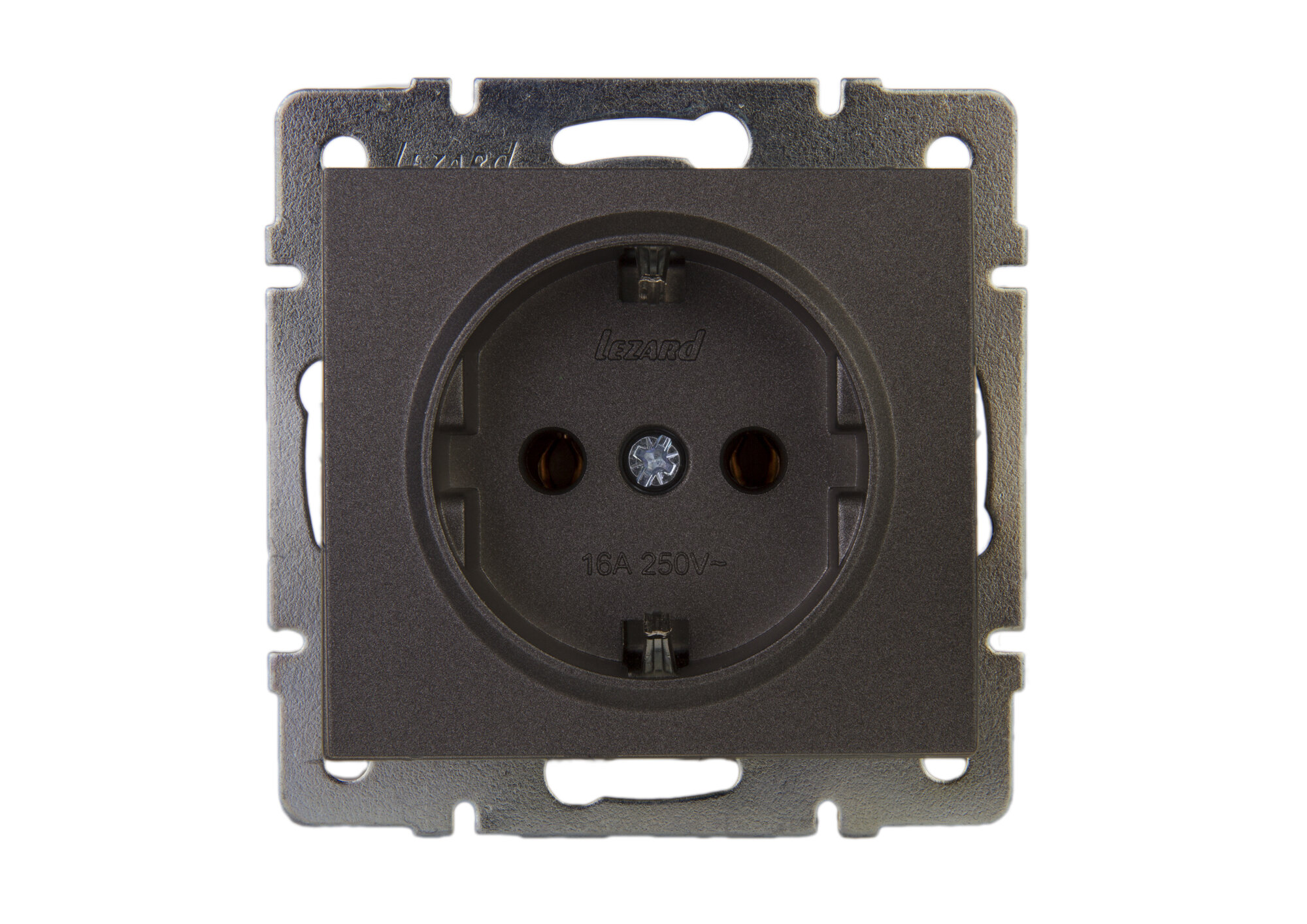 RAIN Розетка с заземлением керам. черный графит матовый