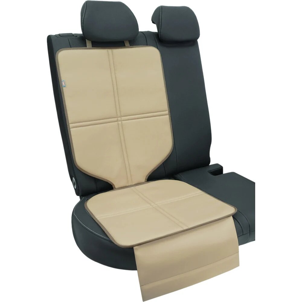 Коврик под детское автокресло A&P светло-бежевый КАК118, для защиты спинки автомобильного кресла