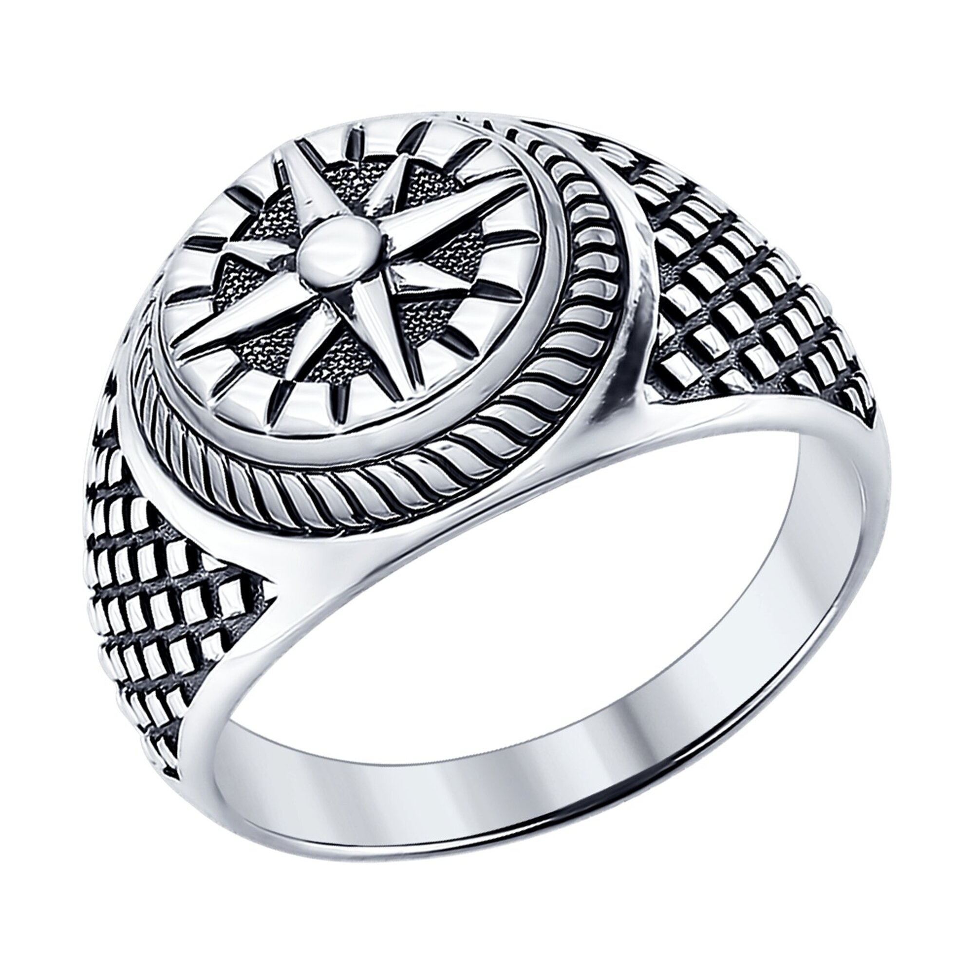 Печатка, серебро, 925 проба, чернение