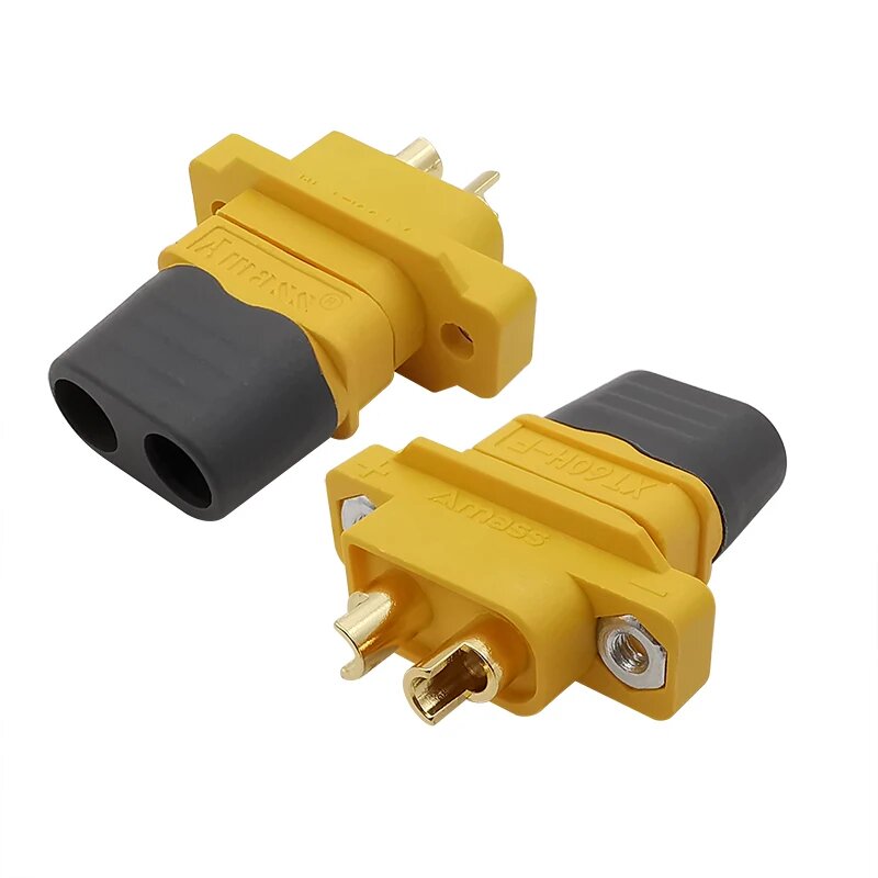 XT60 разъемы "папа-мама", желтые, латунные, 2 шт. XT60E1-M XT60H-F