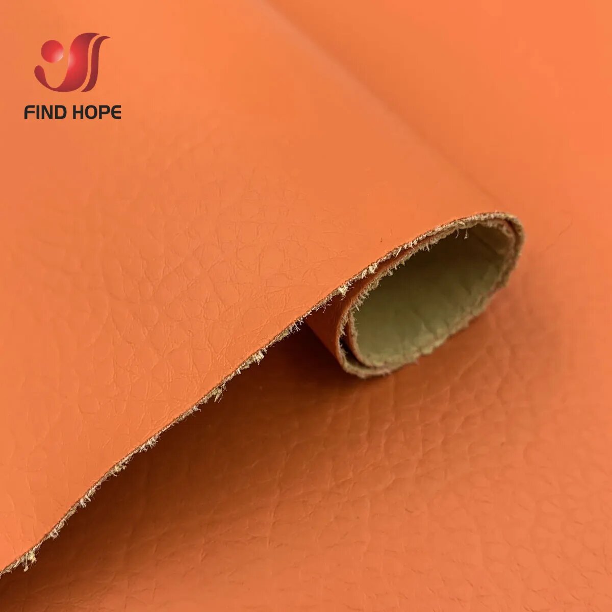 Искусственная кожа оранжевая с рисунком личи Find Hope