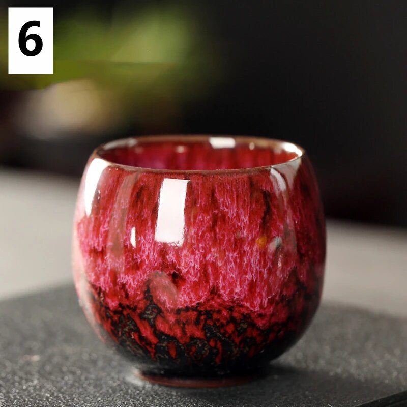 Китайская керамическая чайная чашка Бордовый, 6