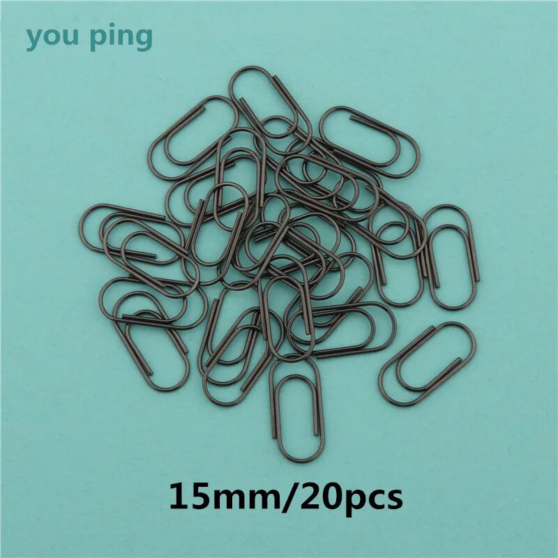 Скрепки You Ping черные 15 мм (20 шт)