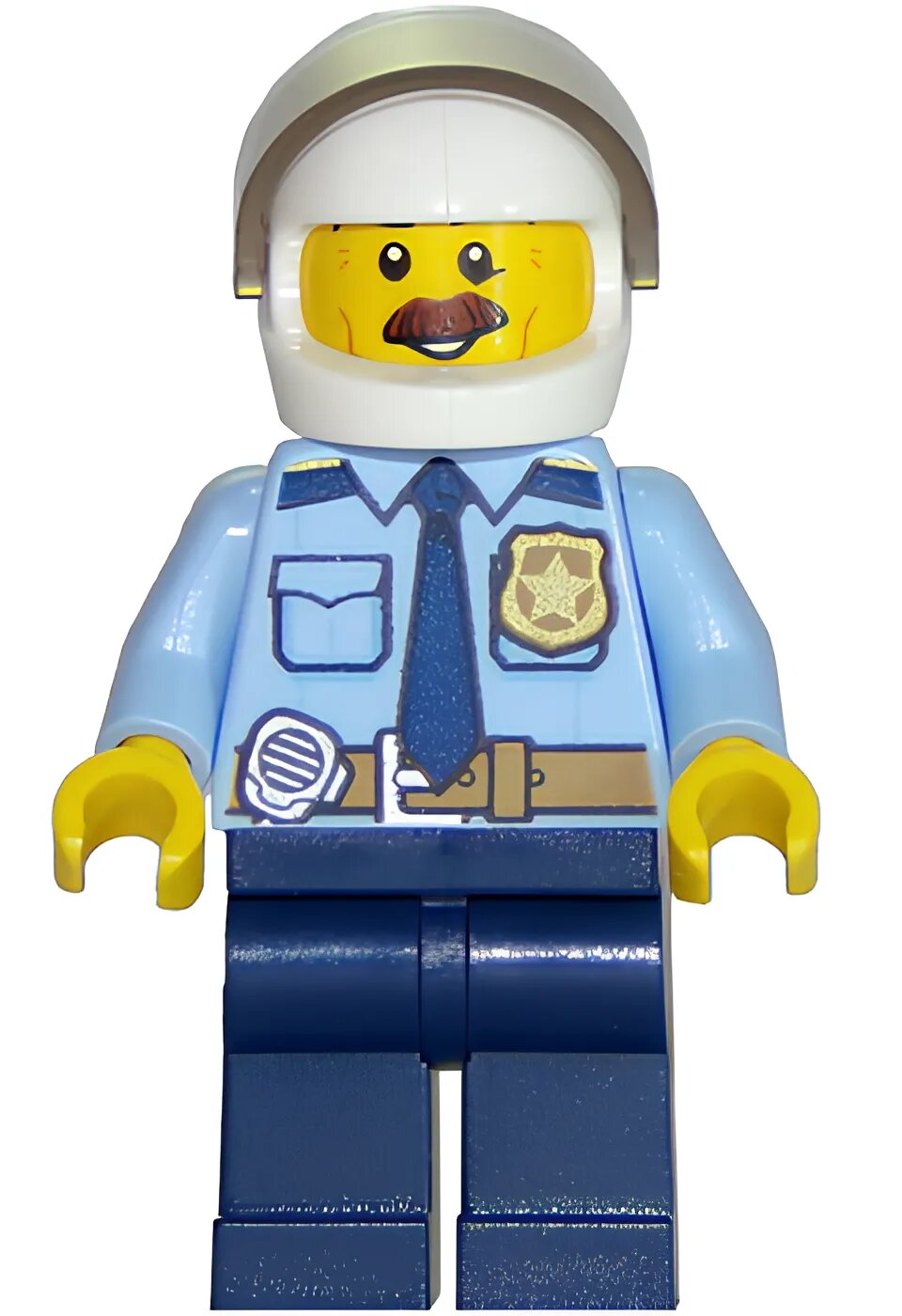 Минифигурка Lego Police - City Shirt with Dark Blue Tie and Gold Badge, Dark Tan Belt with Radio cty0703