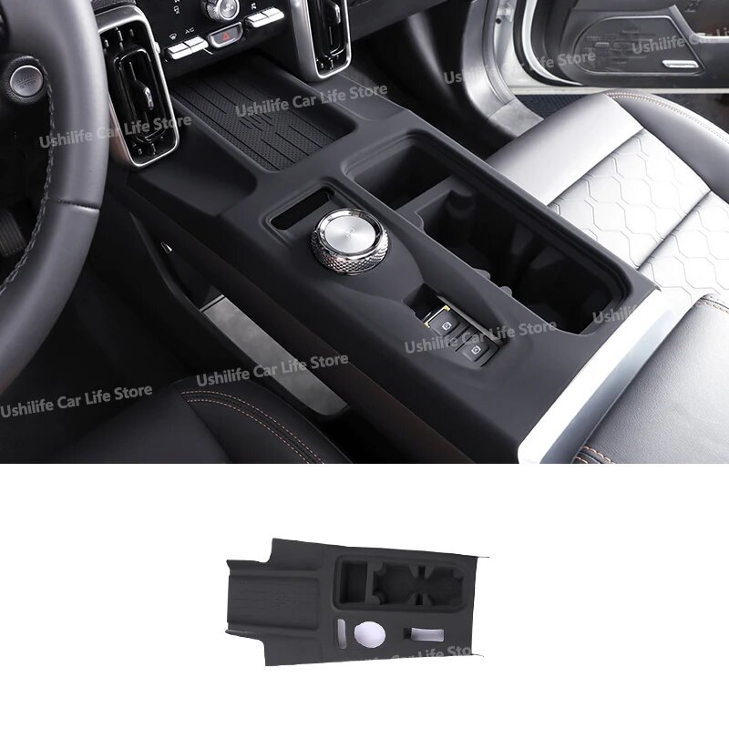 Автомобильная центральная рамка передачи, панель беспроводной зарядки, защитная накладка с полным покрытием, подлокотник, силиконовый чехол для Haval DARGO 2021-2025 Black gearshift pad