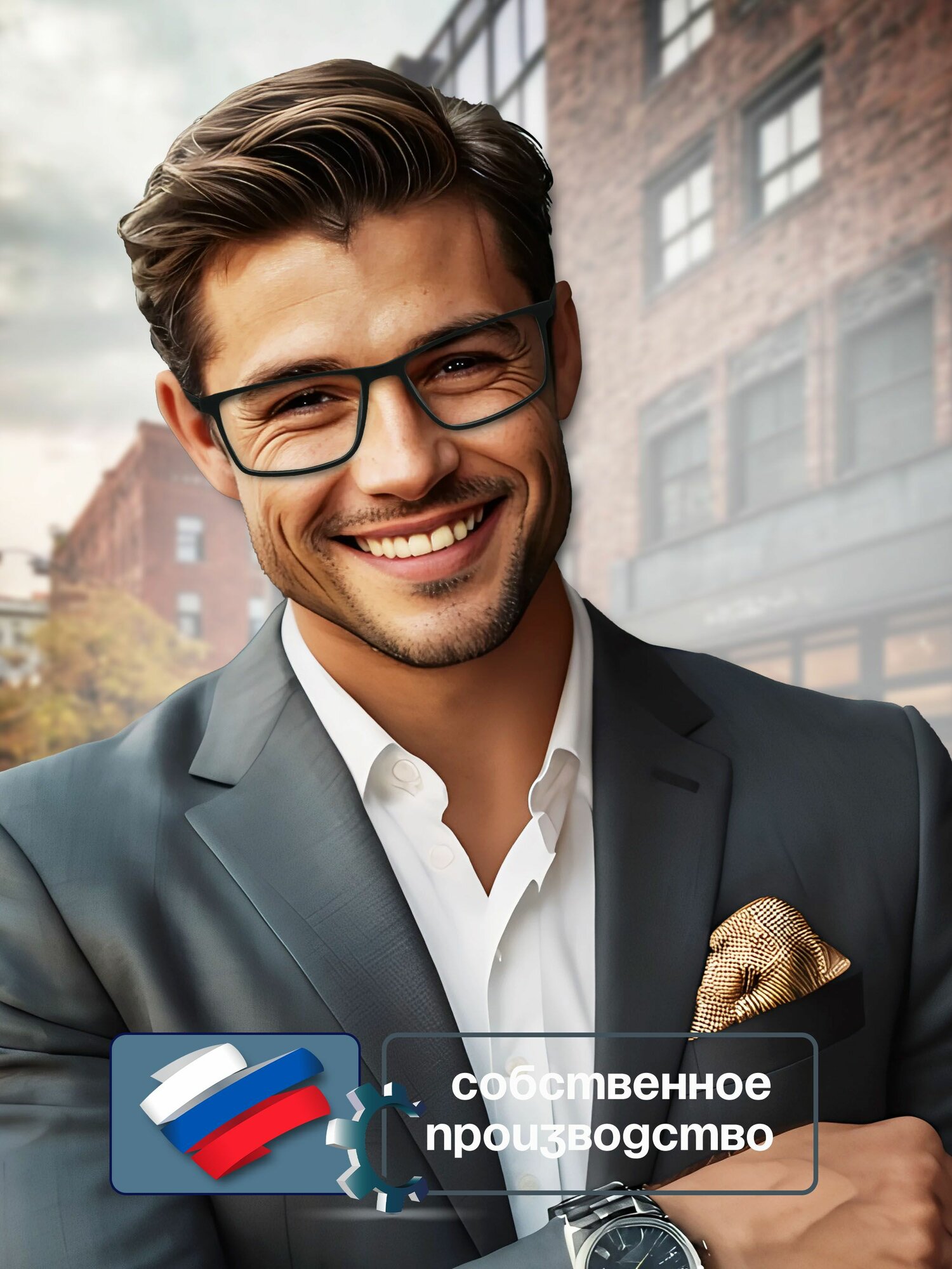 Очки для дали с футляром на магните PROUD мод. FB06-02 Цвет 01 с линзами ROMEO 1.56 HMC/EMI -3.25 РЦ 64-66