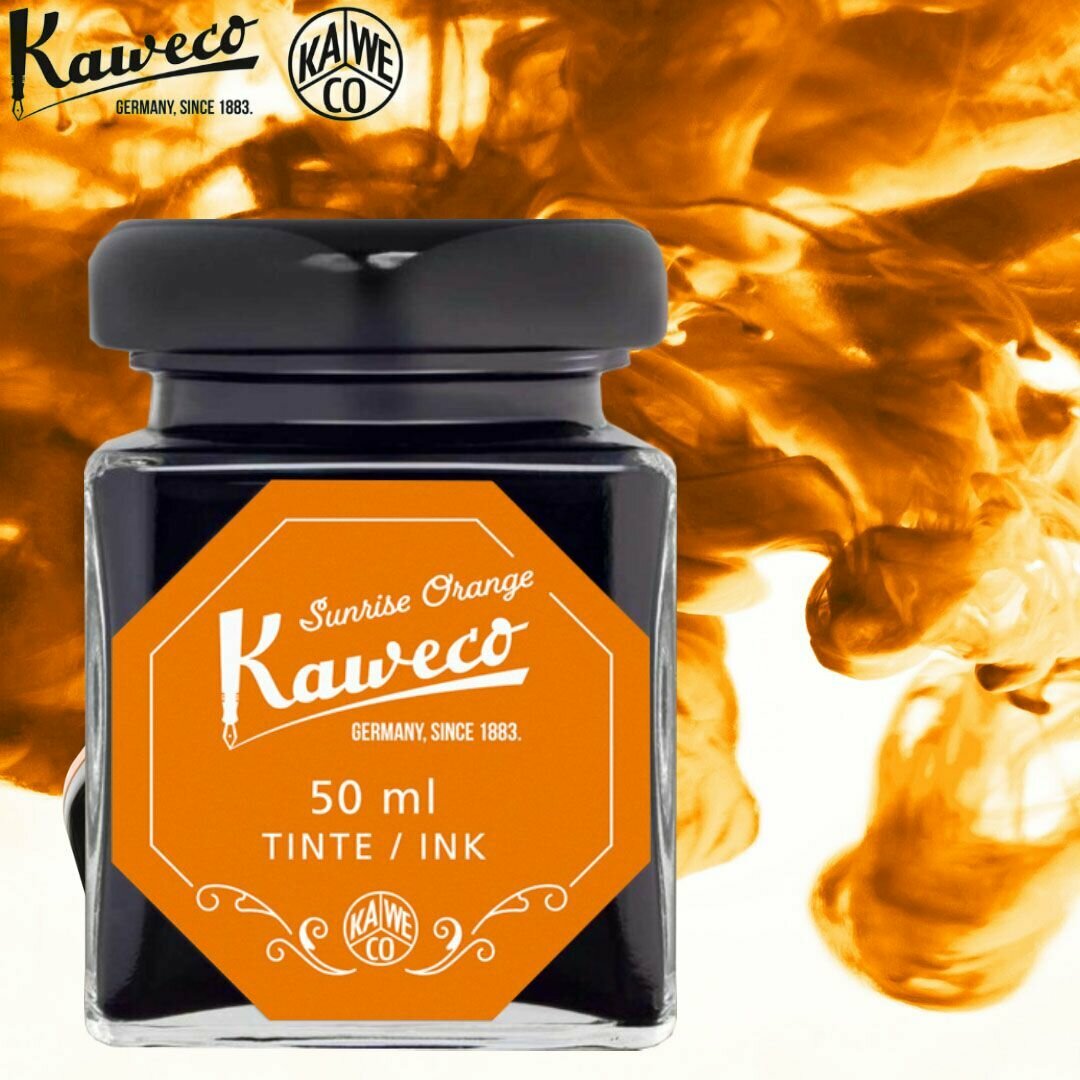Чернила KAWECO Sunrise Orange, для перьевой ручки, оранжевый цвет, флакон 50мл