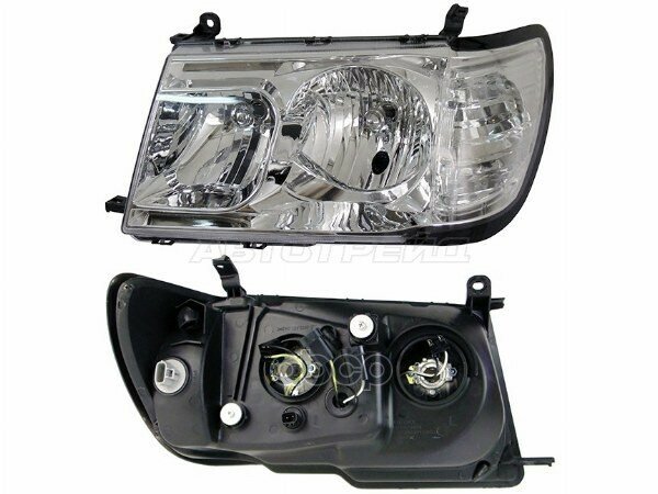 Фара Toyota Land Cruiser (J100) 98-02 (Слева/ Галоген/ Ручная регулировка/ цельная хрусталь. до рейс Sat арт. ST-D12-1103L-LD-E1