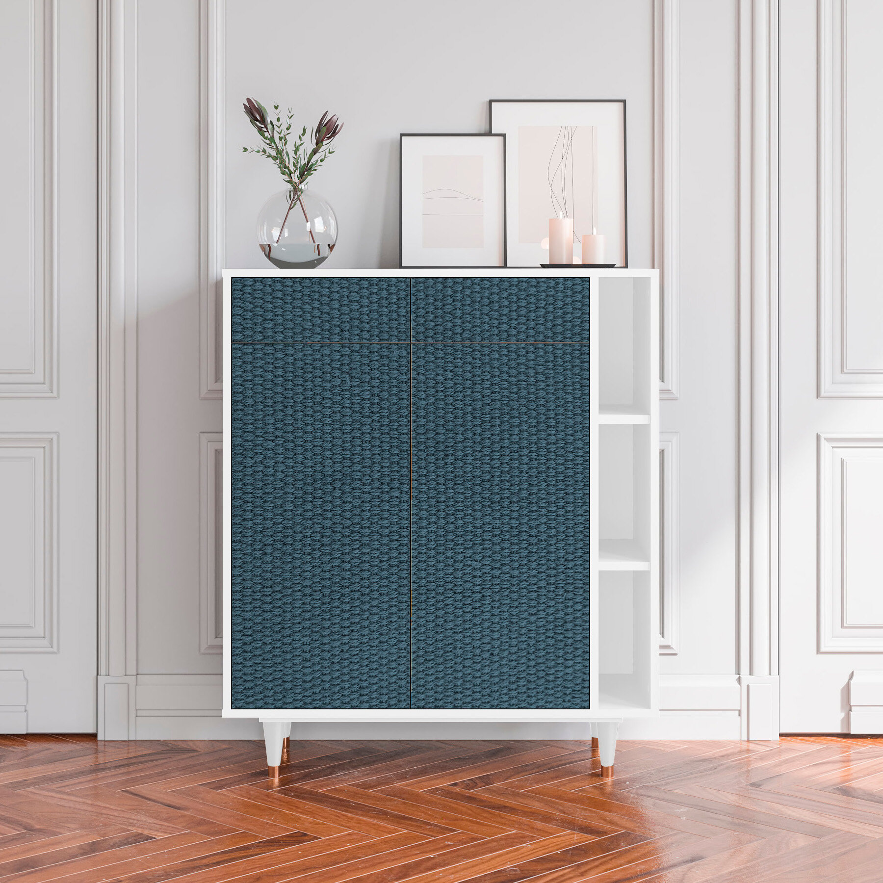 Комод - STORYZ - BS6 Knitted Pattern, Размер - 94 x 110 x 41 см, Цвет корпуса - , Белый