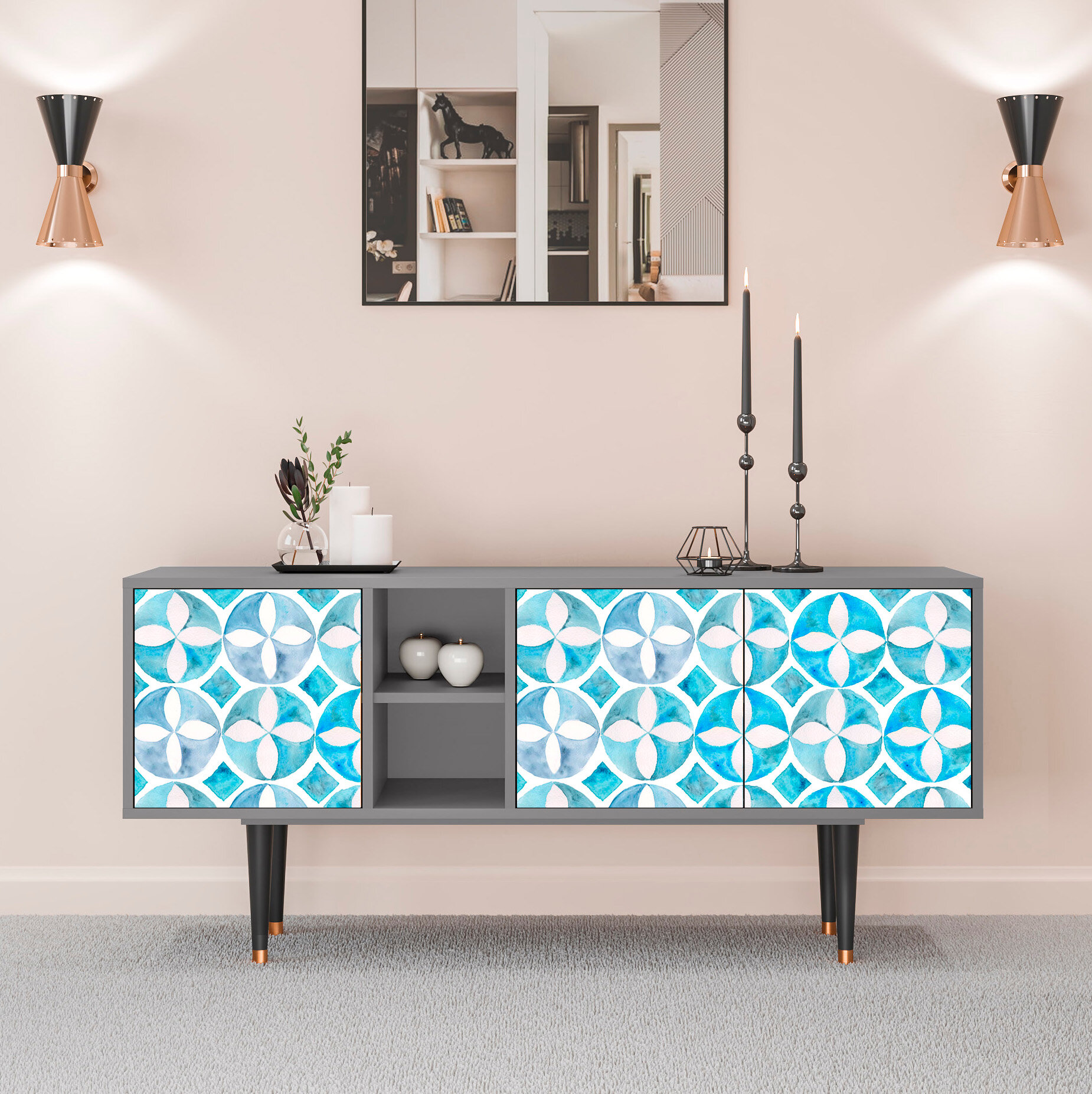 ТВ-Тумба - STORYZ - T5 Porto Mood, Размер - 150 x 69 x 41 см, Цвет корпуса - , Серый