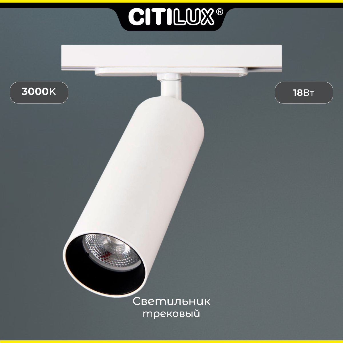 Трековый светильник Citilux Тубус CL01T180, цвет арматуры белый