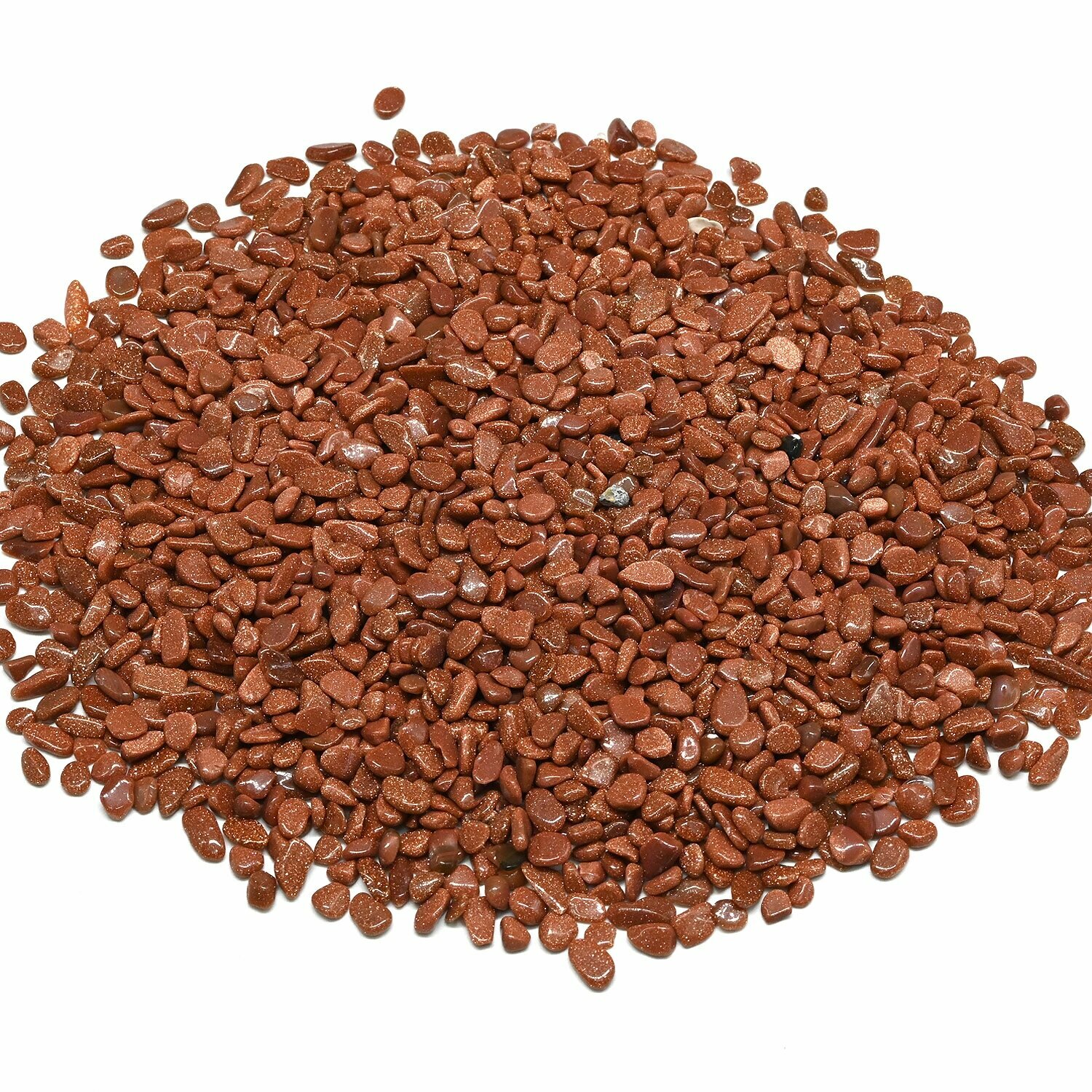 Авантюрин коричневый галтовка фракция 3-5мм, упаковка 100г .