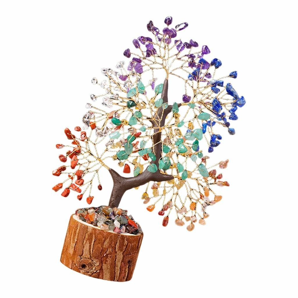 Статуэтка, (1 штука) украшение для дома из натурального хрустального дерева-красочный кристалл style one