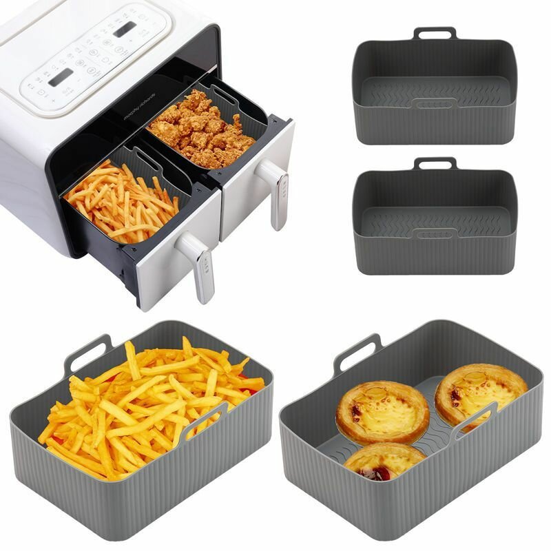 Большая силиконовая форма для запекания с антипригарным покрытием и ребристым дном универсальная для духовки микроволновки мяса рыбы и выпечки