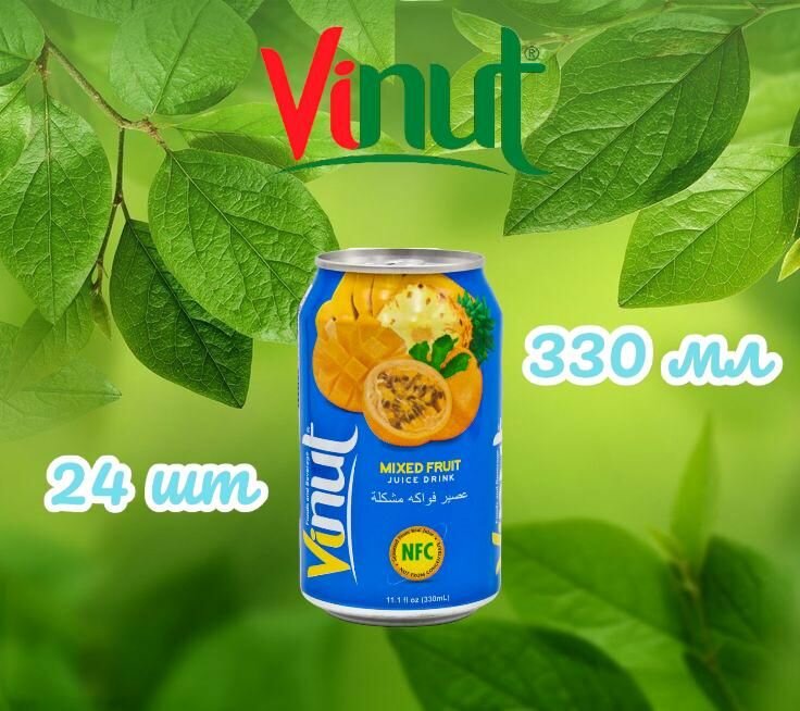 Напиток сокосодержащий Винут Vinut Мультифрукт Mixed Fruit, 330 мл 24 шт