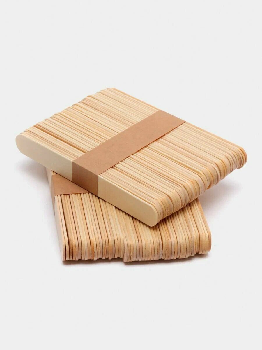 Шпатель деревянный для восковой и сахарной депиляции 100 шт.