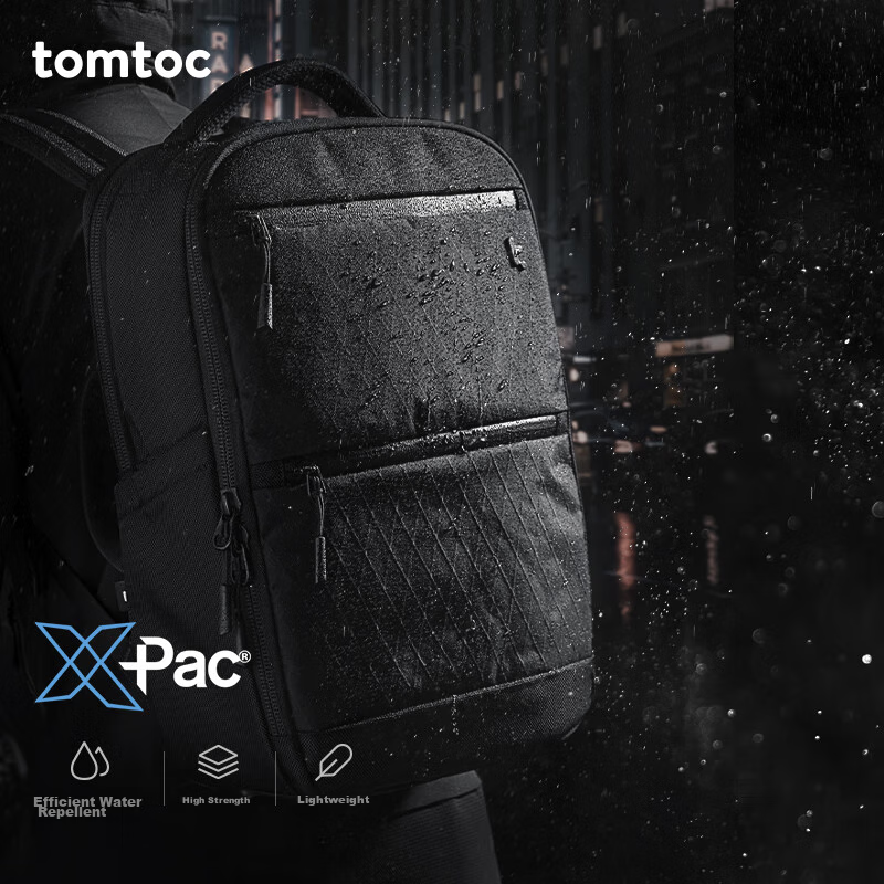 Tomtoc High-Performance Backpack, Business Backpack, Large Capacity 16-Inch Laptop Bag, Men's Travel Water-Resistant Backpack, T73