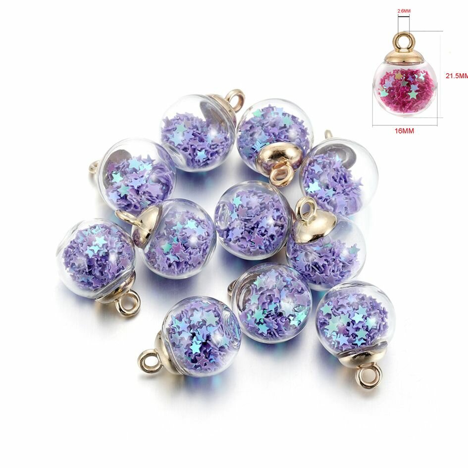 Прозрачные стеклянные подвески для творчества, набор 10 шт, DIY украшения ручной работы, пустые бутылочки для декора и бижутерии