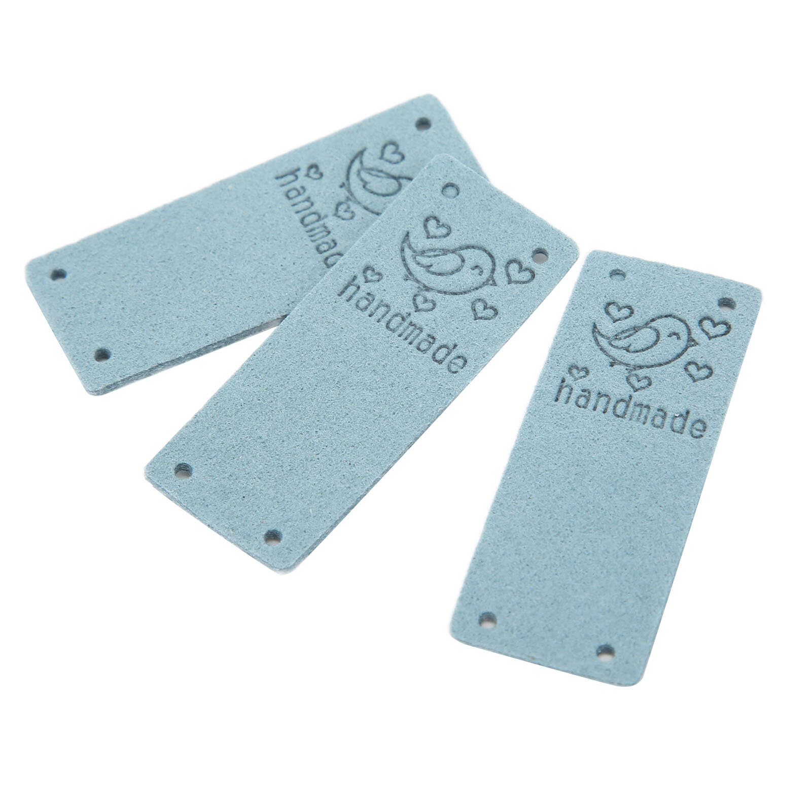 100 шт, бирка из искусственной кожи, цвет птицы, мягкая ручная работа, 4 отверстия, полезные аксессуары «сделай сам», для шляпы-кошелька (синяя)