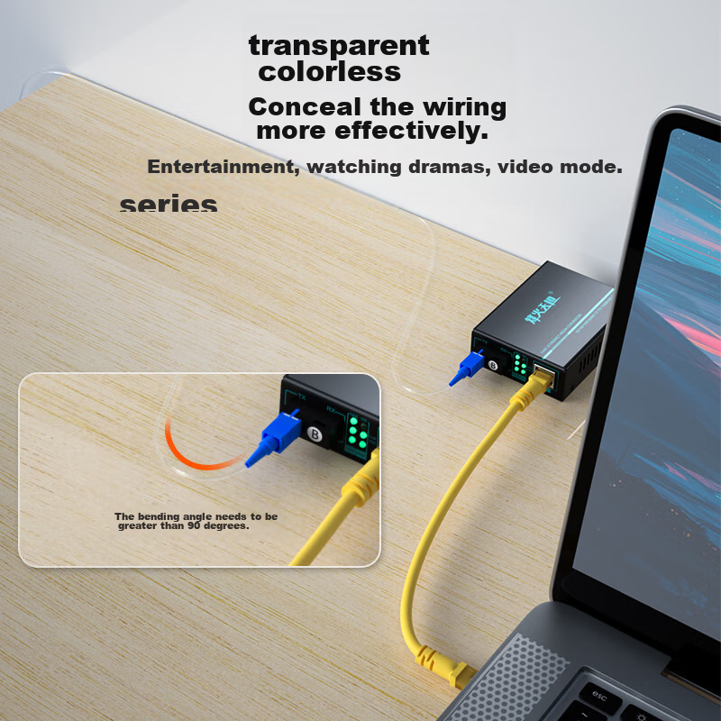 FHTCEN Fenghuo Tiancheng, Gigabit And 10 Gigabit Indoor Transparent Invisible Fiber Optic Cable, FTTR Whole-House Networking, Single-Mode Single-Core Micro Optical Cable, Optical Modem Extension Cord, 10 Meters, SC-SC