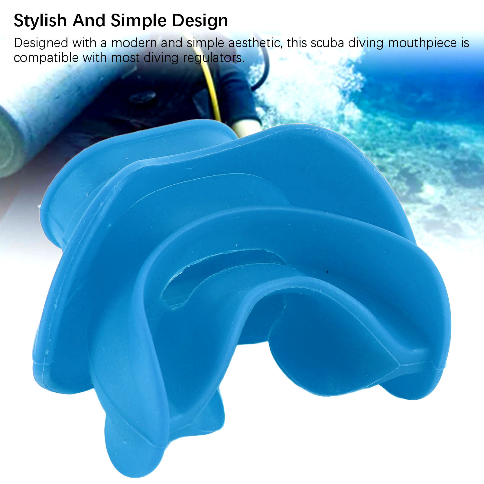 Загубник для регулятора для дайвинга с завязкой, силиконовый, удобный, для подводного плавания, фридайвинга, синий