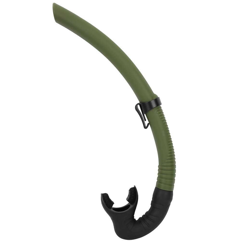 All Wet Silicone Diving Snorkeling Breathing Tube Folding Swimming Kit Army green without valve