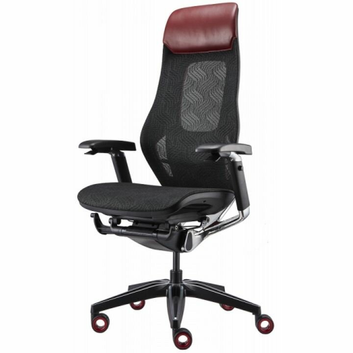 Премиум игровое кресло GT Chair Roc Chair, черно-красный, с подголовником, с поясничным упором, газлифт