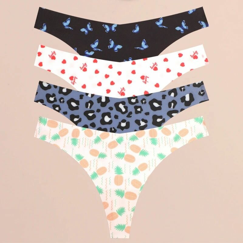 FINETOO Леопардовые стринги 4 шт.