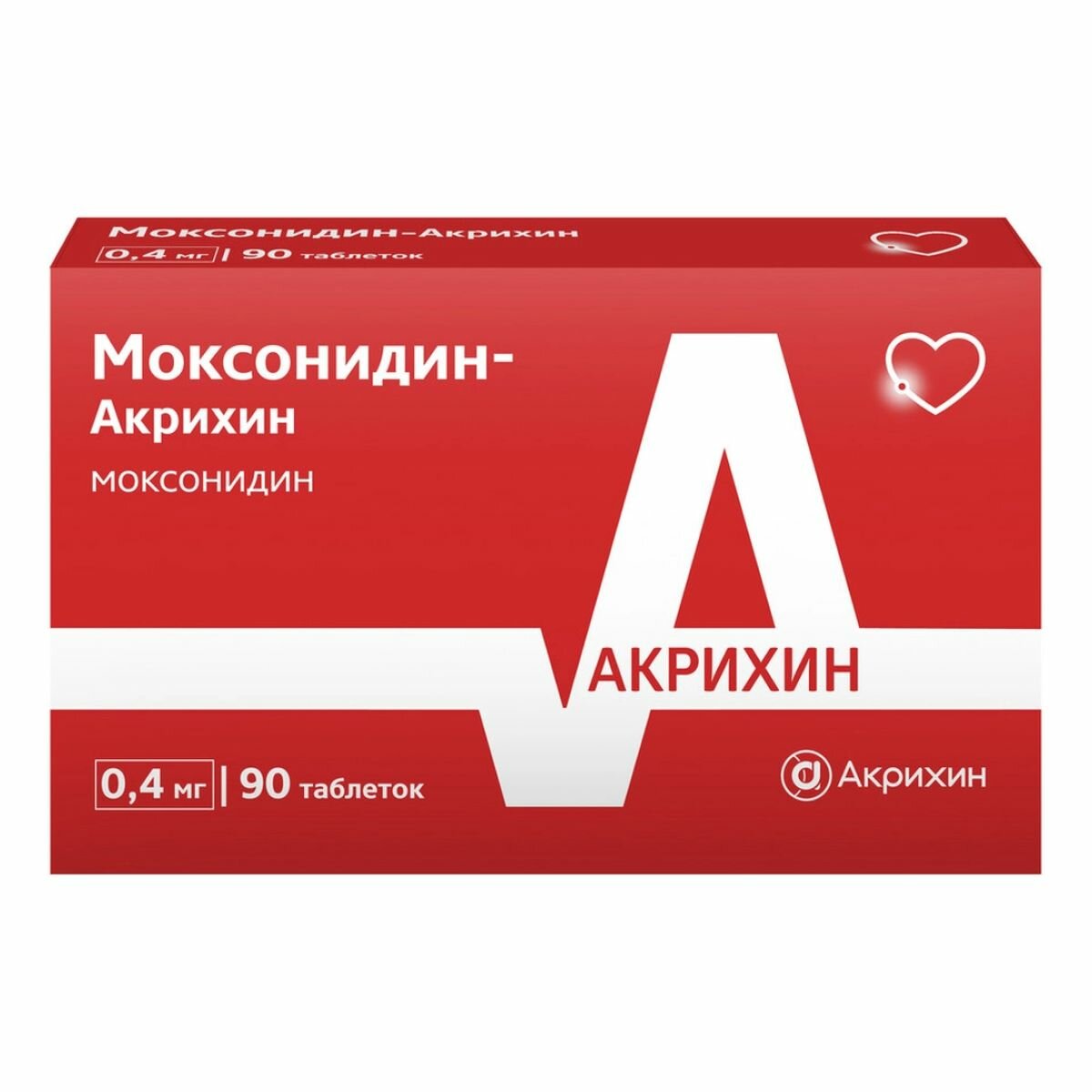 Моксонидин-Акрихин, таблетки покрыт. плен. об. 0,4 мг, 90 шт.