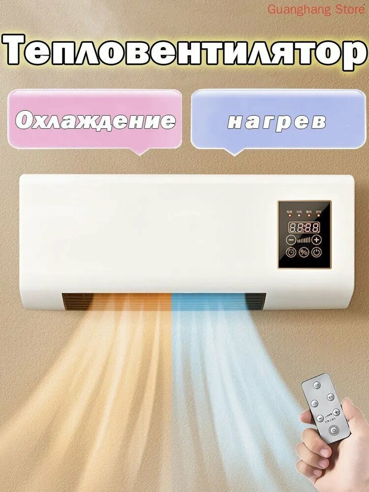 Обогреватель: двухрежимный, подходит для ванной и спальни, с функцией охлаждения и обогрева.