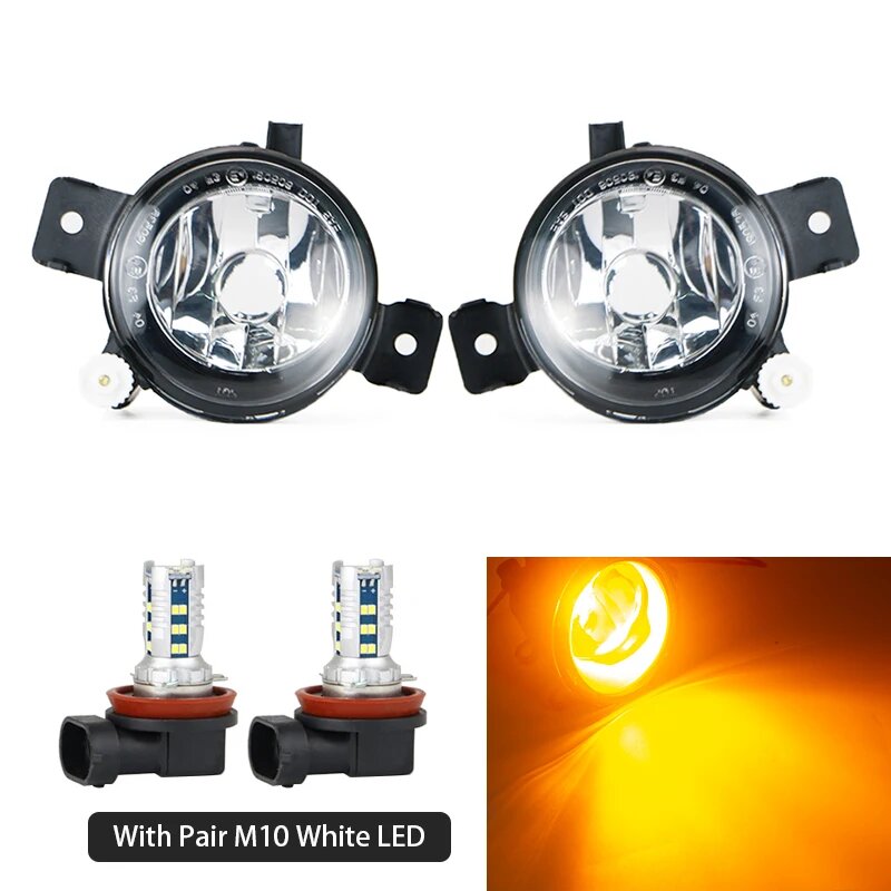 Противотуманная фара для BMW X5 E70, спортивная посылка, 2011 2012 2013, противотуманная фара переднего бампера 63177224643 63177224644 With M10 LED Yellow