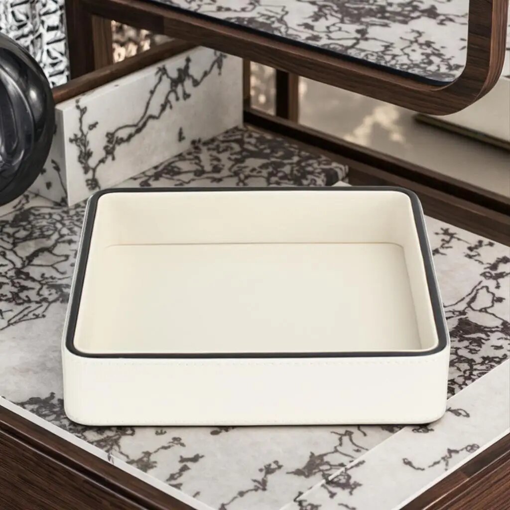 Кожаный органайзер для мелочей Бежевый, white 1