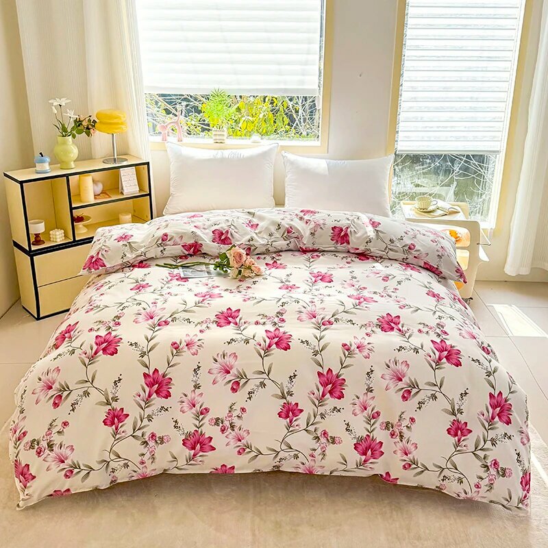 Пододеяльник Floral Style 100% Полиэстер 150x200 см Розовый, Double 180x220cm 1pc, baihuazhengyan