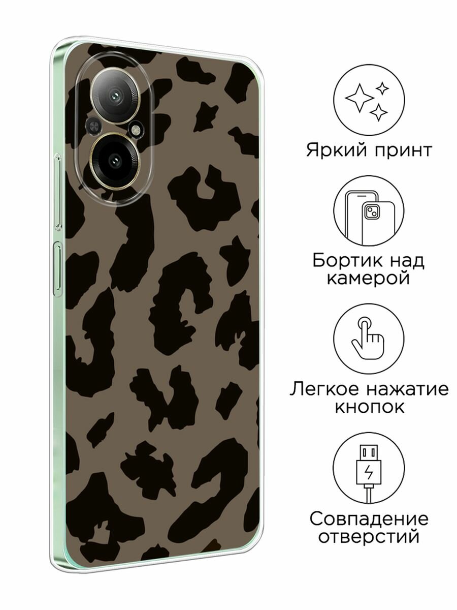 Чехол на Realme C67 4G / Реалми C67 4G с принтом "Леопардовые пятна паттерн 1" — фото 1