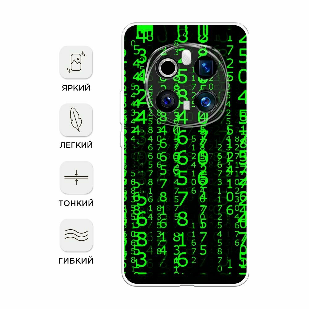 Чехол на Honor Magic 7 Pro / Хонор Мэджик 7 Про с принтом "Цифры матрицы" — фото 1