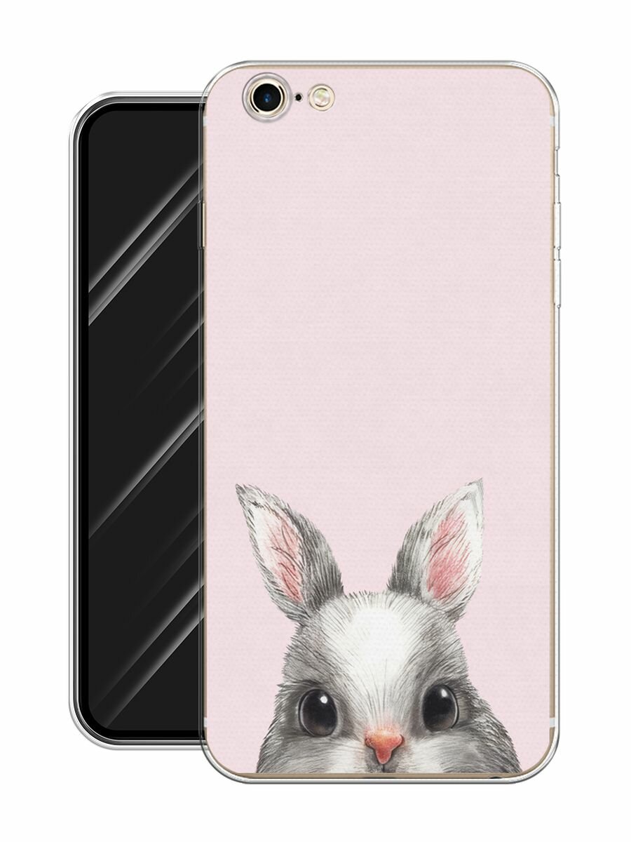 Чехол на Apple iPhone 6 Plus/6S Plus / Айфон 6 Плюс/Айфон 6С Плюс с принтом "Карандашный кролик 1 - 8 марта" — фото 1