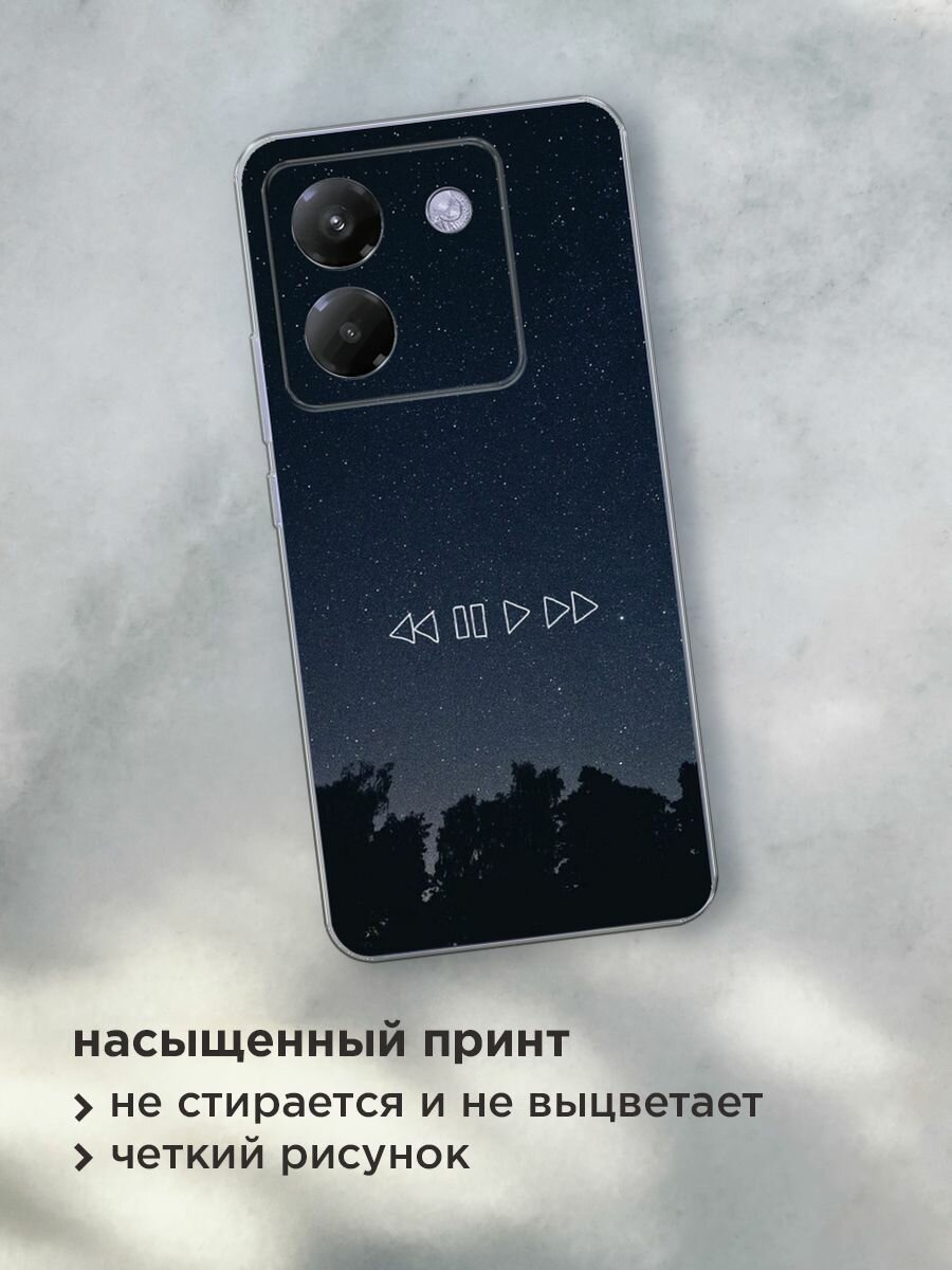 Чехол на Poco M7 Pro / Поко М7 Про с принтом "Космическая музыка" — фото 1