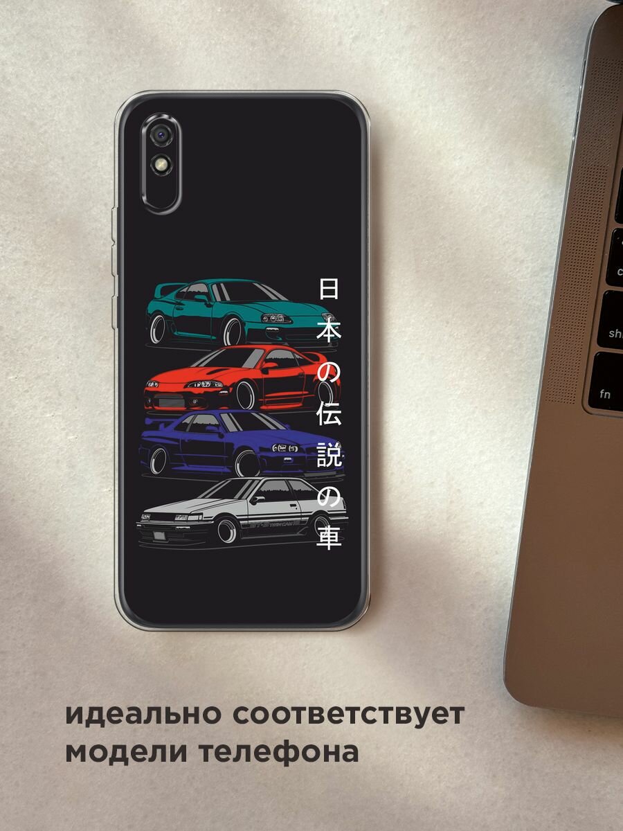 Чехол на Xiaomi Redmi 9A / Сяоми Редми 9А с принтом "JDM Legend cars" — фото 1