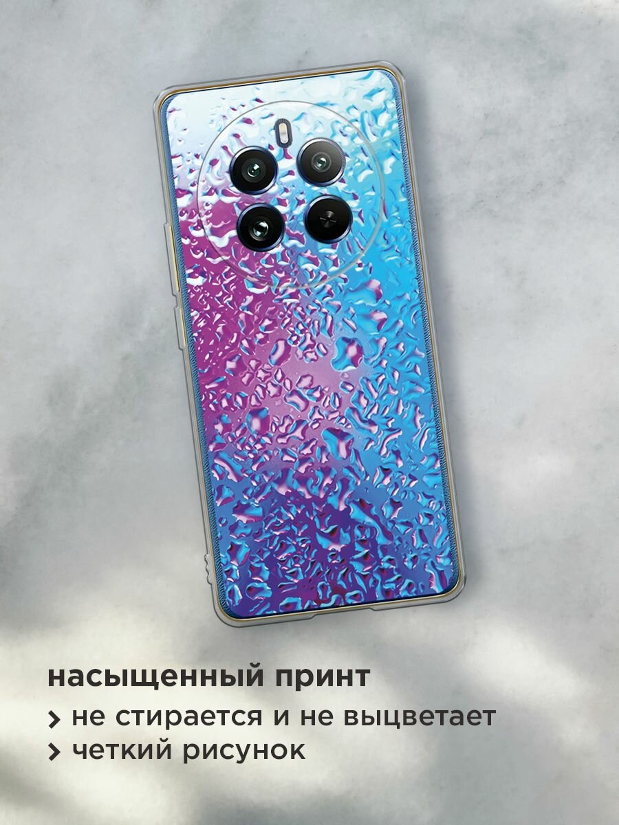 Чехол на Realme 12 Pro / Реалми 12 Про с принтом "Капли на стекле" — фото 1