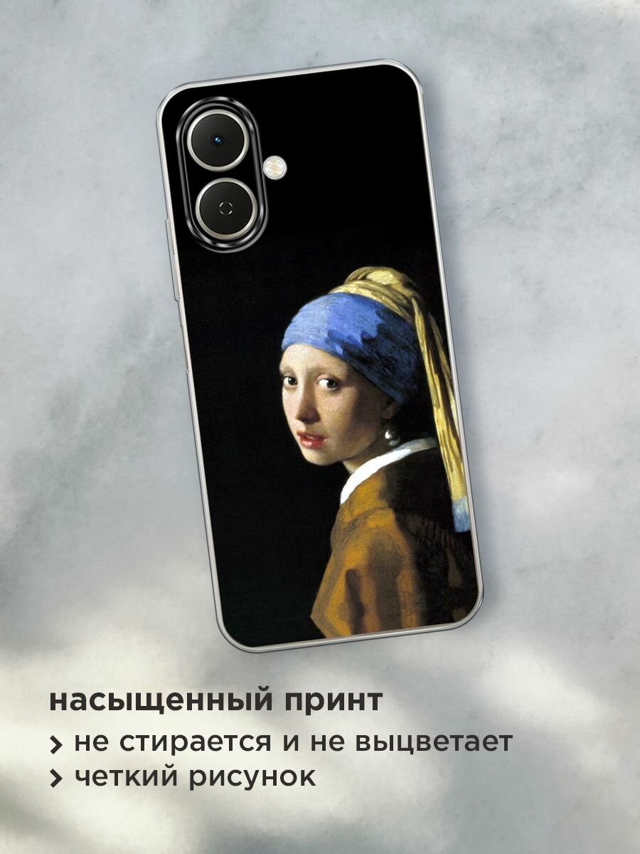 Чехол на Tecno Spark Go 2 / Текно Спарк Го 2 с принтом "Девушка с жемчужной сережкой" — фото 1