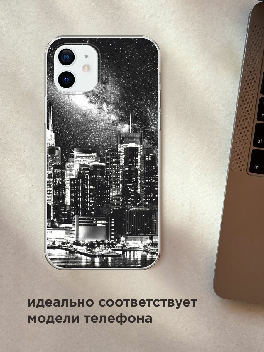 Чехол на Apple iPhone 12/12 Pro / Айфон 12/12 Про с принтом "Ночной Нью-Йорк" — фото 1